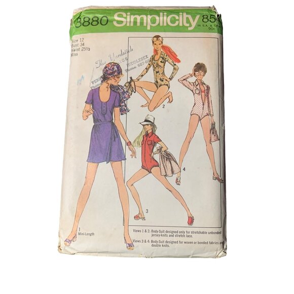 Simplicity | Other | Vintage Simplicity 888 Misses 70s Body Suit Dress ...